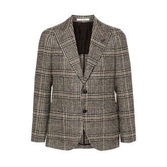 Tagliatore Alpaka-Woll-Hahnentritt-Strickjacke - - Jackets - Herren - Mehrfarbig - L