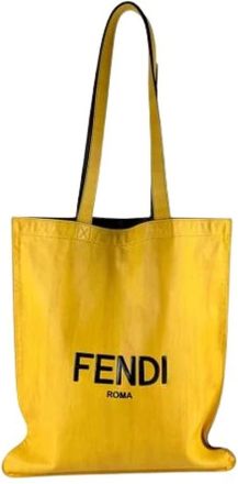 Fendi unisex, Pre-owned, Jaune, Taille: ONE Size Sac fourre-tout en cuir Pre-owned