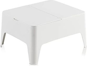 Shaf Alaska | Garten Beistelltisch Outdoor | Balkonm&ouml;bel f&uuml;r Terrasse oder Garten - Wei&szlig;