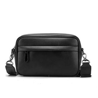 Generic Sac &agrave; bandouli&egrave;re pour homme, sac &agrave; dos pour homme, sac de poitrine pour voyage, randonn&eacute;e, travail, sac dordinateur en cuir pour femme, Noir, Taille 