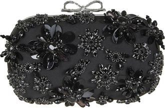 Self Portrait Femme, Sacs, Noir, Taille: ONE Size Pochette de soir&eacute;e florale en satin