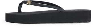 Tommy Hilfiger Damen Flip Flops Elevated Chic Beach Sandal mit Plateau, Schwarz (Black), 40
