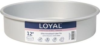 Loyal Elite Backform Rund 30 cm, Kuchenbackform Perfekt zum Backen von Biskuit und Kuchen Gleichm&auml;&szlig;ige W&auml;rmeverteilung Aluminium Kuchenform Rund - &Oslash; 30 cm