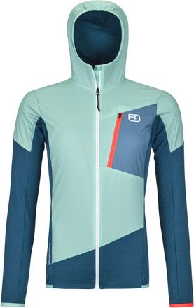 Ortovox LADIZ HYBRID JACKET W - Funktionale Merino Hybrid-Jacke für DAMEN mit winddichten Einsätzen für den alpinen Einsatz - BLAU - DAMEN - XS