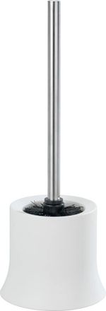WENKO WC-Garnitur Basic, offener Toilettenbürstenhalter für das Badezimmer, inkl. Toilettenbürste, aus mattiertem Kunststoff, Maße (B/T x H): Ø 14 x 38 cm, 