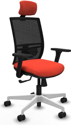 Piqueras y Crespo Yunquera Schreibtischstuhl mit 3D-Armen, h&ouml;henverstellbare Lendenwirbelst&uuml;tze und h&ouml;henverstellbares Kopfteil, ausgestattet mit 4 Positionen, Schwarz/