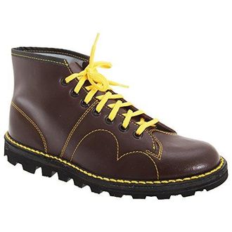 Grafters Mens Boys Original Monkey Boots Leather 8 UK Wine