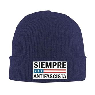 Generic Siempre Antifascista R&eacute;siste &Agrave; LAntifascisme Femme Homme Skull Cap Doux Bonnets Hiver Souple Bonnet De P&ecirc;cheur pour Randonn&eacute;e Toutes Les Saisons Sport