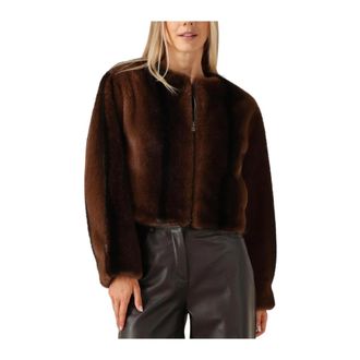Arma Celeste Faux Mink Bomberjacke - - Jackets - Damen - Braun - L