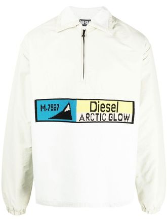 Diesel pull zipp&eacute; &agrave; logo imprim&eacute; - Vert