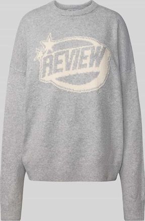 Review Strickpullover mit Label-Print