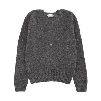 J.W.Anderson Rundhals-Pullover mit &Auml;rmelstickerei - - Knitwear - Herren - Schwarzk - M