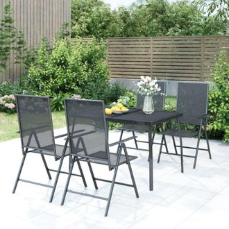 vidaXL 5-tlg. Garten-Essgruppe Anthrazit Stahl - Vidaxl