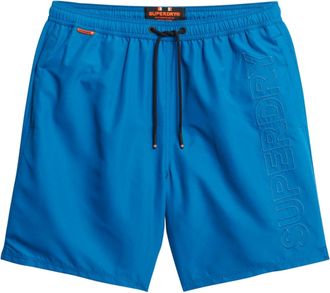 Superdry Herren 43 cm Lange Premium Badeshorts mit Stickerei Halbdunkelblau XXL