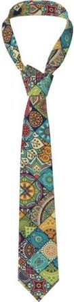 Generic Cravates Homme Fleur Ornementale G&eacute;om&eacute;trique Boh&egrave;me R&eacute;glable Tie Classique Cravate DAffaires Pour Accessoires Affaires Mariage