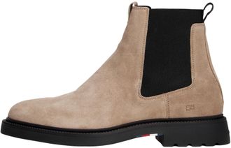 Tommy Hilfiger Herren Chelsea Boots Comfort aus Wildleder, Beige (Coastal Taupe), 45