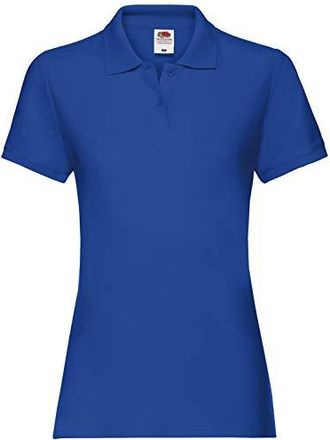 Fruit Of The Loom Polo &agrave; manches courtes pour femme 65 % polyester/35 % coton - Bleu - Small (Small)