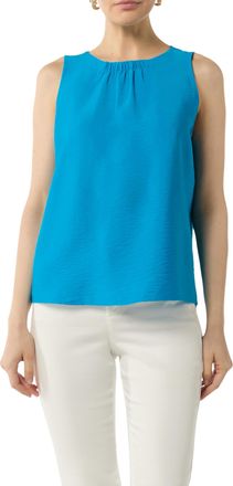 Comma Strukturiertes Top mit Raffung am Ausschnitt