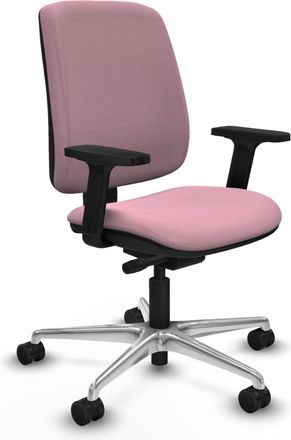 Piqueras y Crespo Schreibtischstuhl mit rosa Rollen Alares mit 2D-Armlehnen, ausgestattet mit Syncro/Traslack und injiziertem Schaumstoff, Rosa