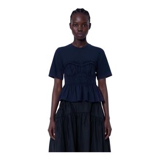 Cecilie Bahnsen Cbvilde T-Shirt Jersey - - Tops - Damen - Blau - L