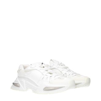 Dolce & Gabbana Leather and Mesh Athletic Sneaker - White