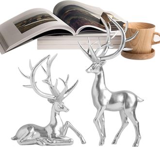 Generico Weihnachtsskulpturen: Metall aus raffiniertem Harz, k&uuml;nstlerische Weihnachtsfiguren, dekorative Objekte, elegantes Innendesign, attraktive Wintermotiv