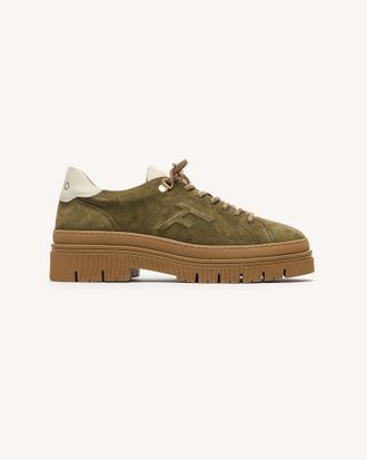 Faguo Chaussures en cuir su&egrave;de kaki