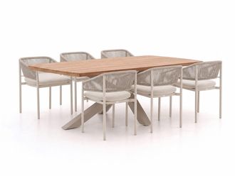 Bellagio la vita attrattiva Bellagio Panaro/Induno Deens Ovaal 220cm dining tuinset 7-delig stapelbaar