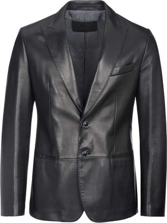 Dolce & Gabbana Lederjacke - - Jackets - Herren - Schwarzk - S