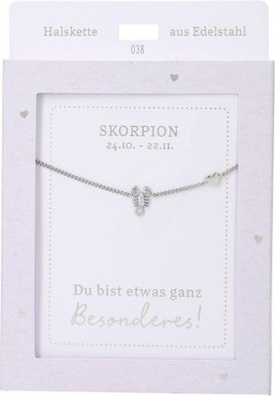 Depesche 13895.38 Halskette mit Skorpion und Herz, versilbert, variabel in der L&auml;nge tragbar (42 cm + 5 cm), als Geschenk oder kleine Aufmerksamkeit