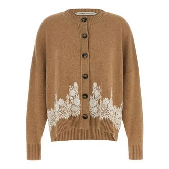 Alberta Ferretti Strickjacke mit Schnittf&uuml;hrung - - Knitwear - Damen - Braun - L