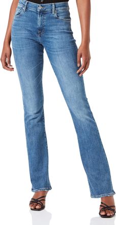 7 For All Mankind Damen Bootcut Slim illusie Jeans, Light Blue, 25W / 25L EU