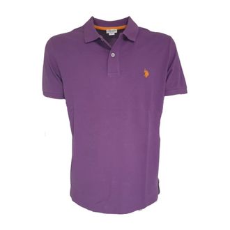 U.S.Polo Association Lila Baumwoll-Polo-Logo-T-Shirt - - Tops - Herren - Lila - L