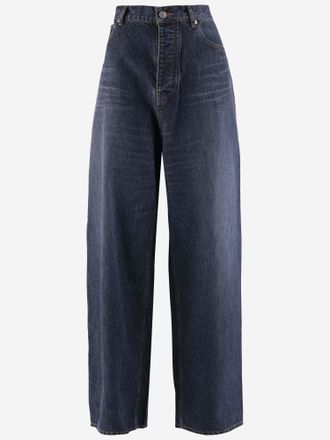 Balenciaga Womens Jeans Wide-Leg Denim Cotton