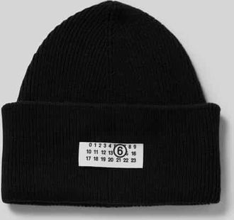 Maison Margiela Beanie aus Woll-Mix mit Logo-Patch