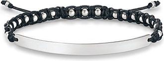 Thomas Sabo Femmes-Bracelet Love Bridge Argent Sterling 925 Nylon noir Longeur de 14.5 à 21 cm Pont 5 cm LBA0051-173-11-L21v