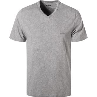 HUGO BOSS Herren T-Shirts grau Baumwolle unifarben