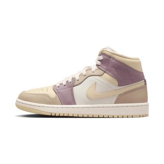 Nike Jordan Femme, Chaussures, Brun, Taille: 36 EU Baskets Mid Top Blanc Noir
