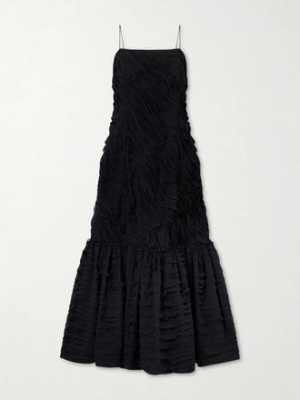 Ulla Johnson Augustina Midikleid Aus Chiffon - Schwarz