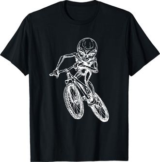 Seembo Alien Cycling Fahrrad Lustiges Weltraumradfahrer Reiten Fahrrad T-Shirt