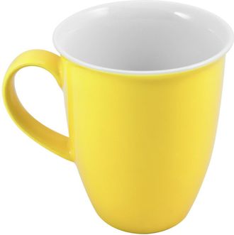 Ritzenhoff & Breker Doppio Kaffeebecher, 320 ml, Gelber Henkelbecher aus Porzellan, Mix & Match Geschirr, Gelb