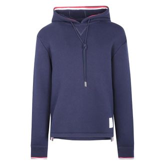 Thom Browne Chunky Loopback Hoodie mit Tipping Stripe - - Sweatshirts & Hoodies - Herren - Blau - S