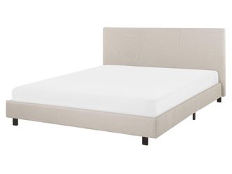 Beliani Modernes Polsterbett beige 160x200 cm Stoffbett Bettgestell Albi
