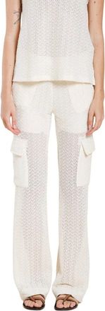 Mason's Femme, Pantalons, Blanc, Taille: 32 FR Pantalon Jogger Cargo Droit Facile