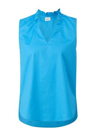 s.Oliver Blusentop Bluse &Auml;rmellose Bluse mit ger&uuml;schtem Kragen
