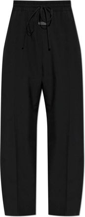 Fear of God Homme, Pantalons, Noir, Taille: XS Pantalon Large &agrave; Cordon de Serrage en Oxford de Laine et Coton
