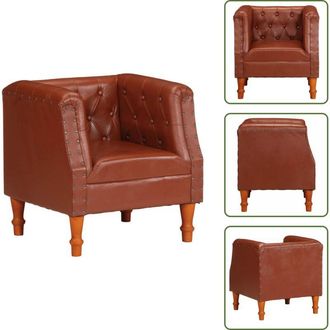 vidaXL Sessel Braun Echtleder - Ledersessel - Echtleder Sessel - Lounge Sessel - Wohnzimmersessel - Sessel Braun