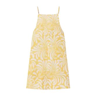 Twinset Femme, Robes, Jaune, Taille: 40 FR Robe Courte Imprim&eacute;e en Popeline