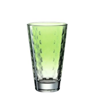 Leonardo Leonardo Optic Trink-Glas, 1 St&uuml;ck, sp&uuml;lmaschinenfestes Longdrink-Glas, bunter Trink-Becher aus Glas, Saft-Glas, gr&uuml;n, 300 ml, 025904
