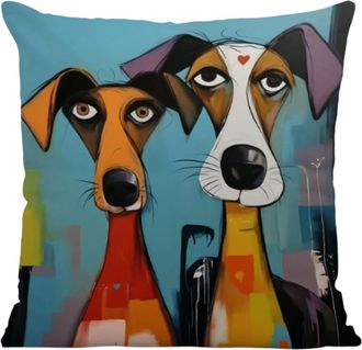 Generic Kissenbezug 45x45 cm Kissen mit Hundmotiv deko Hund Geschenk f&uuml;r Hundliebhaber Frauen f&uuml;r sofakissen kissenbez&uuml;ge dekokissen couchkissen kissenh&uuml;lle S